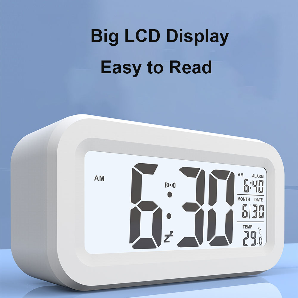 Big LCD Alarm Clock with Light Sensor SH2401 – shellhometech.com